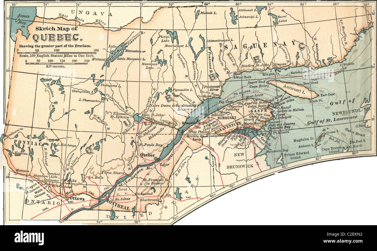 Quebec map -Fotos und -Bildmaterial in hoher Auflösung – Alamy