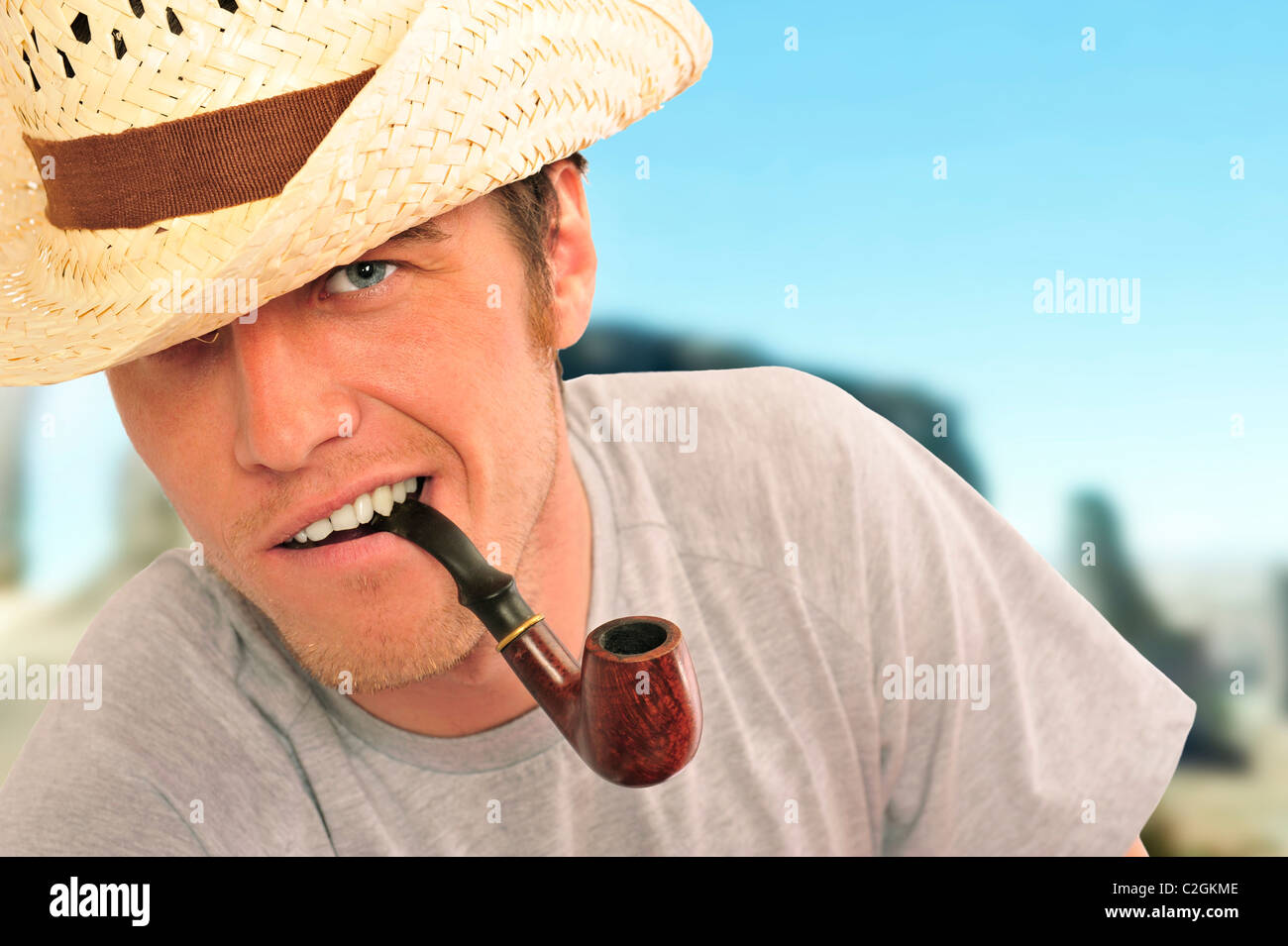 Pipe smoking farmer -Fotos und -Bildmaterial in hoher Auflösung – Alamy