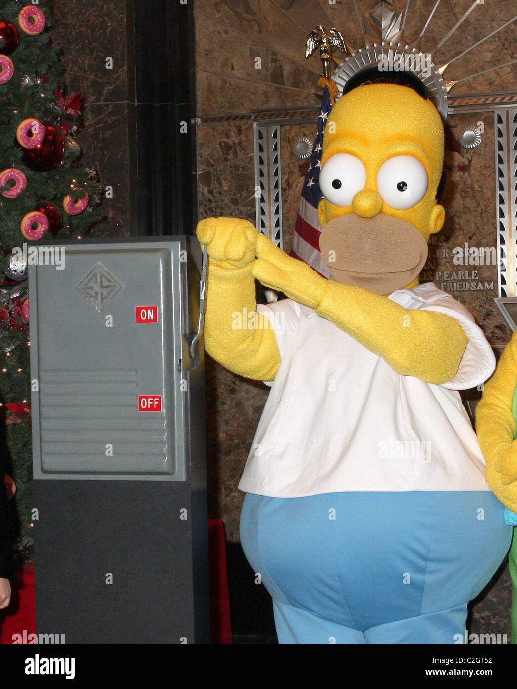 Homer Simpson die Simpsons Cartoon-Figuren Leuchten auf dem Empire ...
