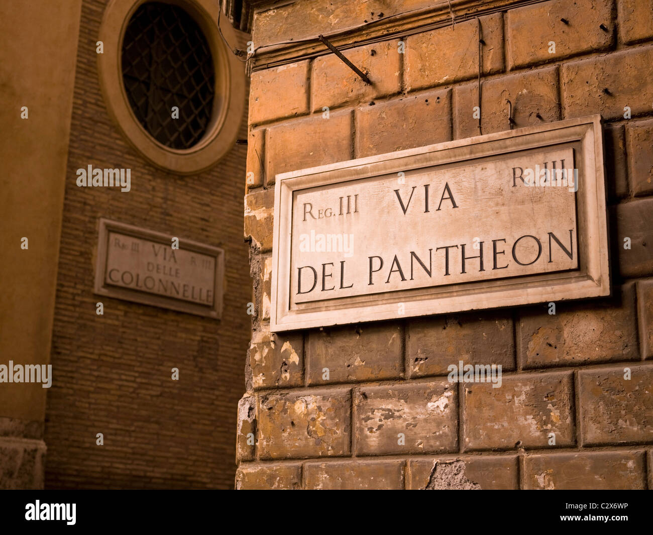 Pantheon-Zeichen, Rom, Italien Stockfotografie - Alamy