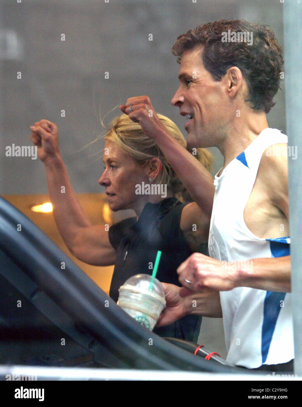 Kelly Ripa und Ultramarathon Legende Dean Karnazes Dreharbeiten das ...