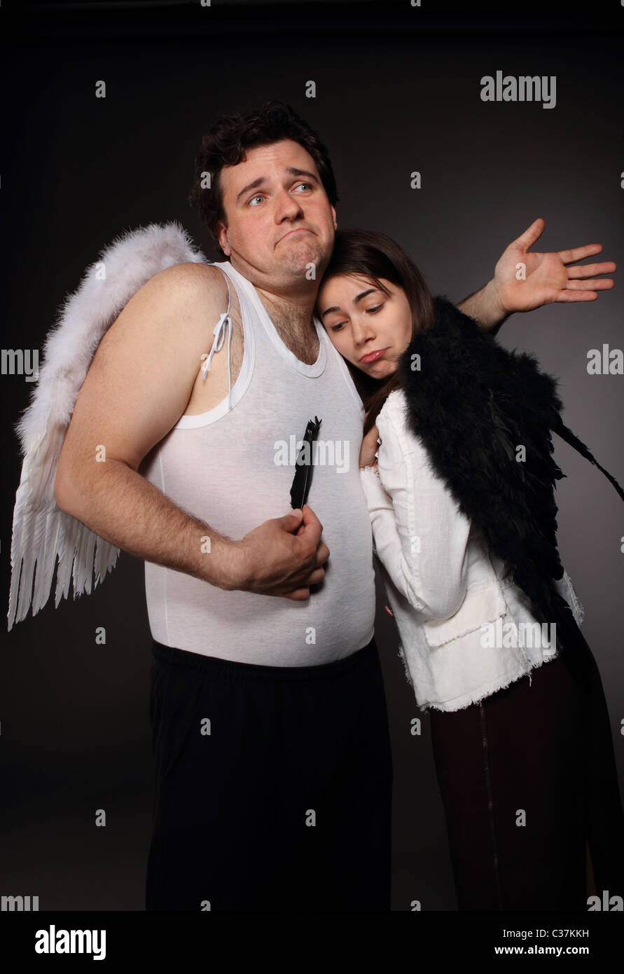 Herr Engel und Frau Engel. Gruseligen Charakter-portrait ...