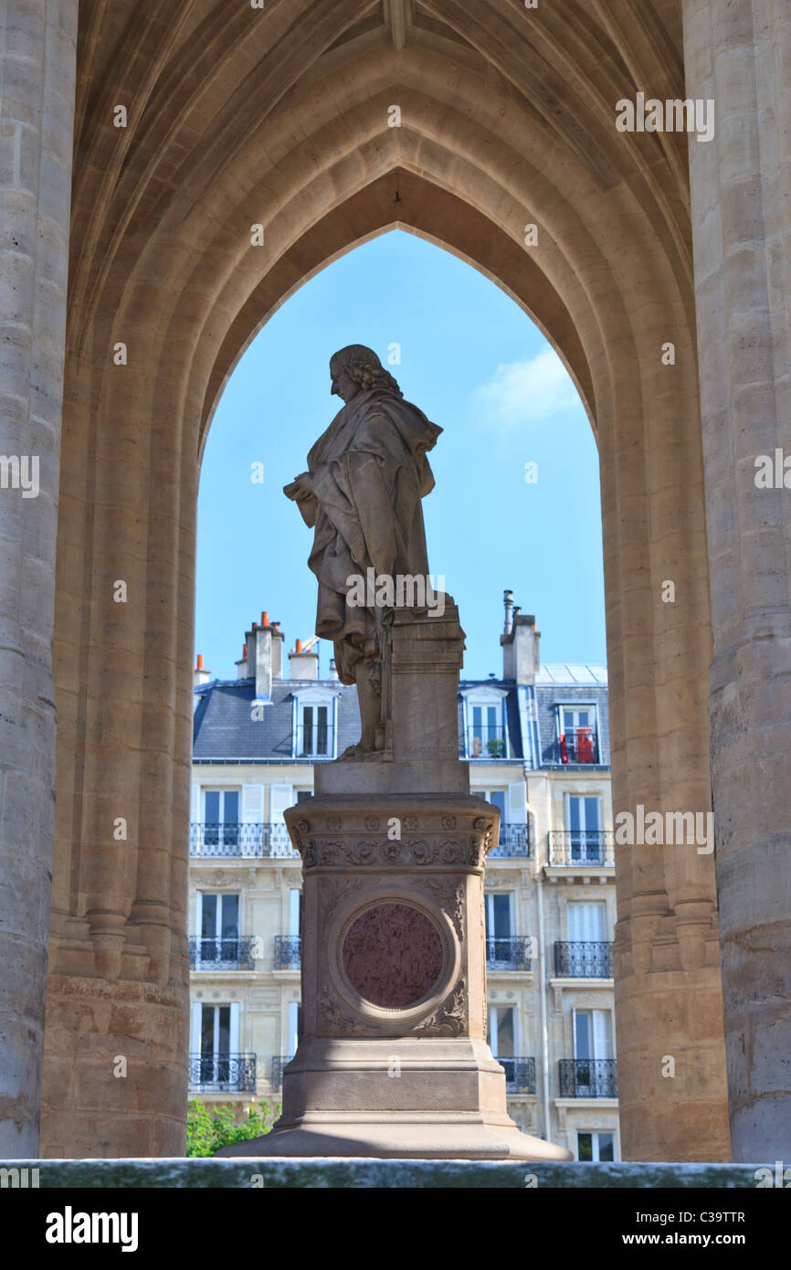 Statue von Blaise Pascal am Platz De La Tour Saint-Jacques, Paris ...