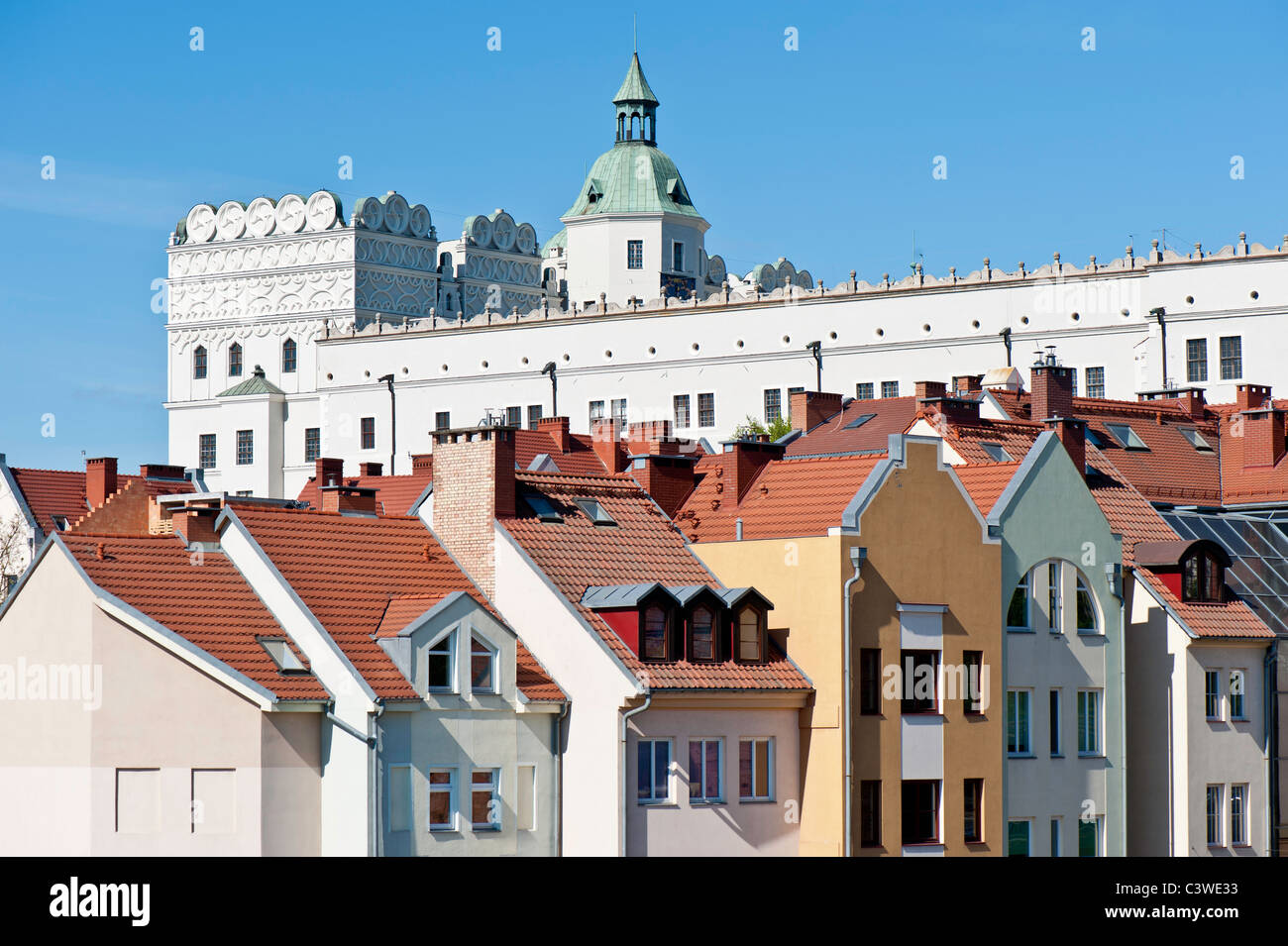 Schloss der Pommerschen Herzöge und restaurierte Altstadt, Stettin ...