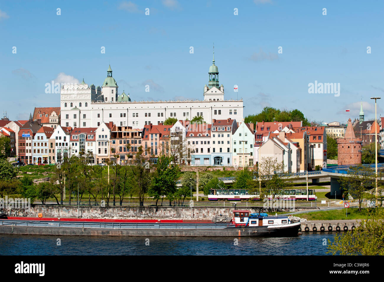 Schloss der Pommerschen Herzöge, Altstadt und Odra, Stettin, Polen ...