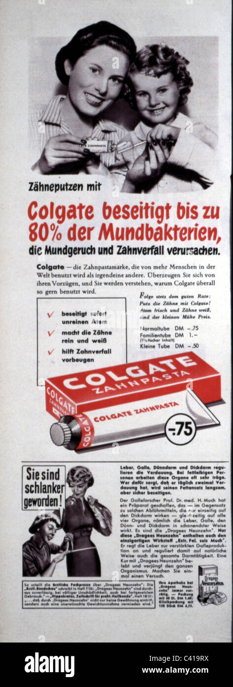Werbung, Zahnpflege, Colgate, Zahnpasta, Werbung, 1957, Zusatz-Rechte ...