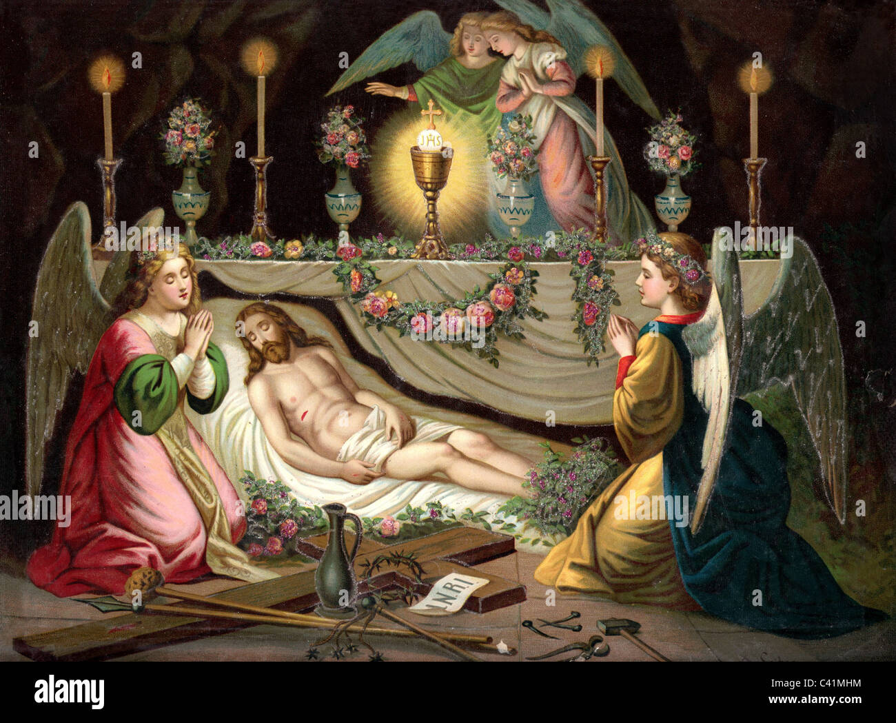 Jesus Christus Mit Engeln Religiöse Osterklo Kunst Jesus Christus Und