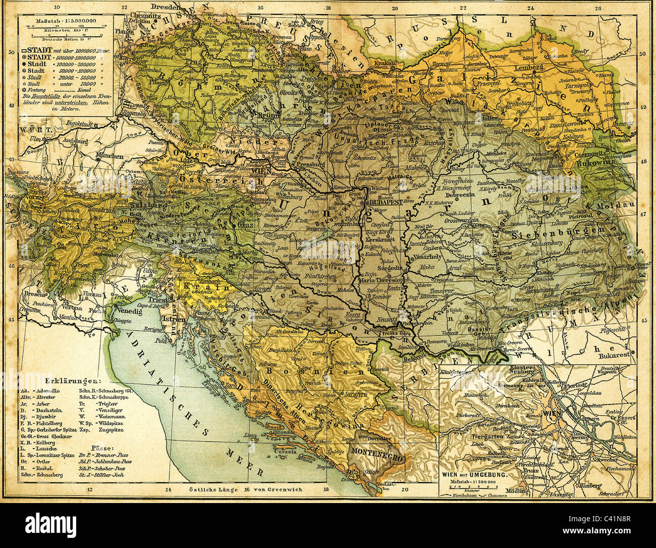 österreich ungarn karte -Fotos und -Bildmaterial in hoher Auflösung – Alamy
