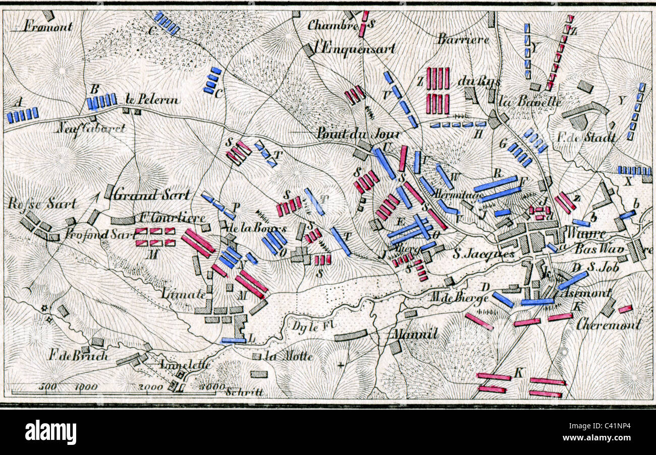 Ereignisse, Krieg der 7. Koalition 1815, Schlacht von Wavre, 18./19.6. ...