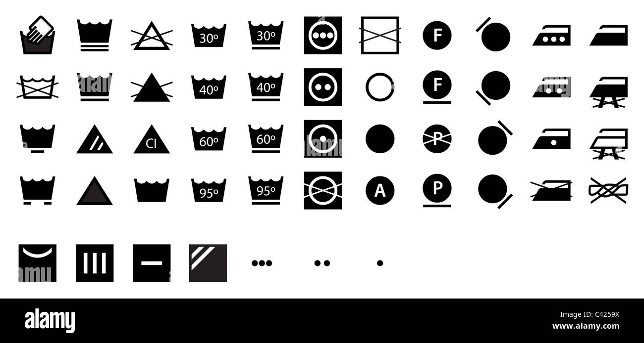 Laundry symbols -Fotos und -Bildmaterial in hoher Auflösung – Alamy