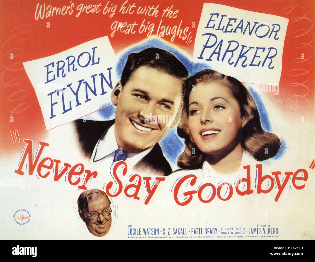 NIE sagen GOODBYE Plakat für 1946 film Warner Bros mit Errol Flynn und ...