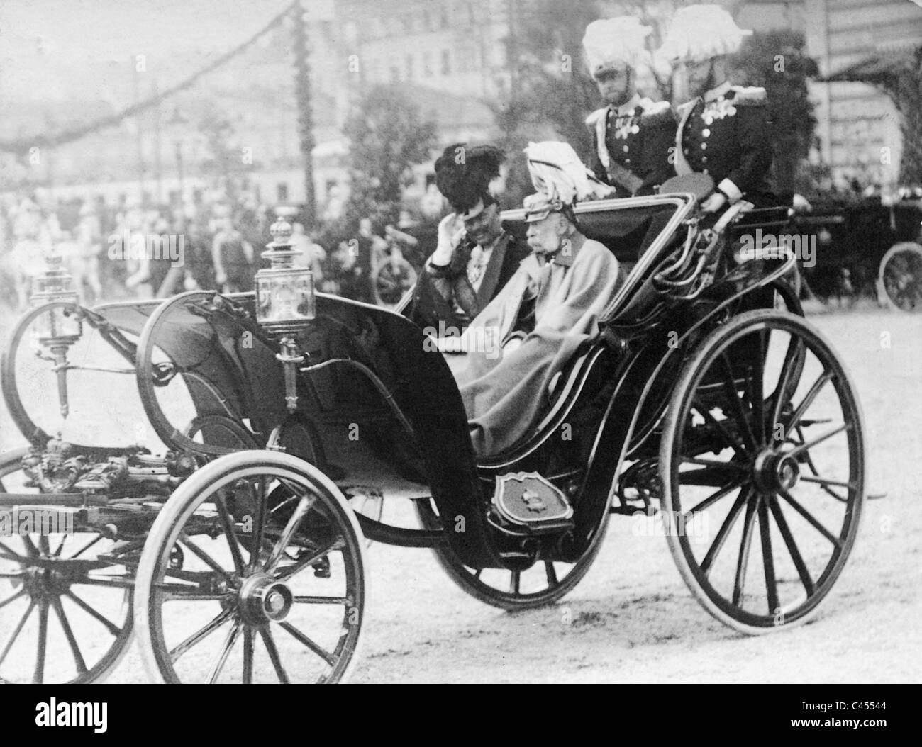 Kaiser Franz Joseph I mit Kaiser Wilhelm II., Wien, 1908 ...