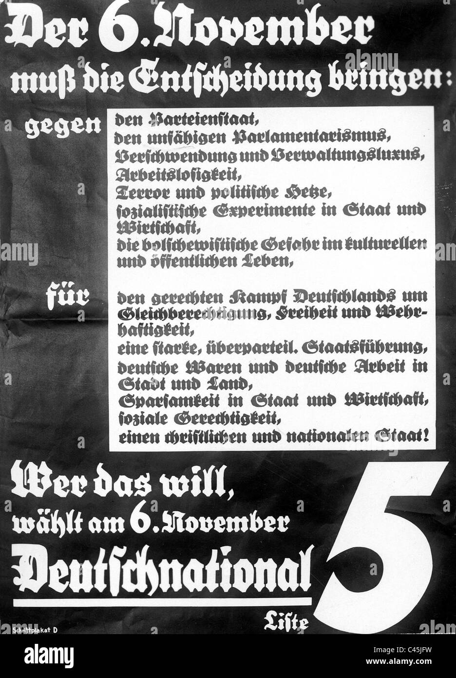 Wahlplakat Dnvp Stockfotos und -bilder Kaufen - Alamy