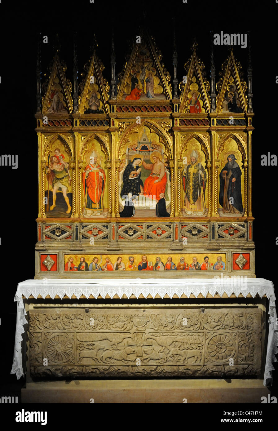 Polyptychon des Incoronazione della Vergine (c. 1385) in der Kathedrale von Modena ...