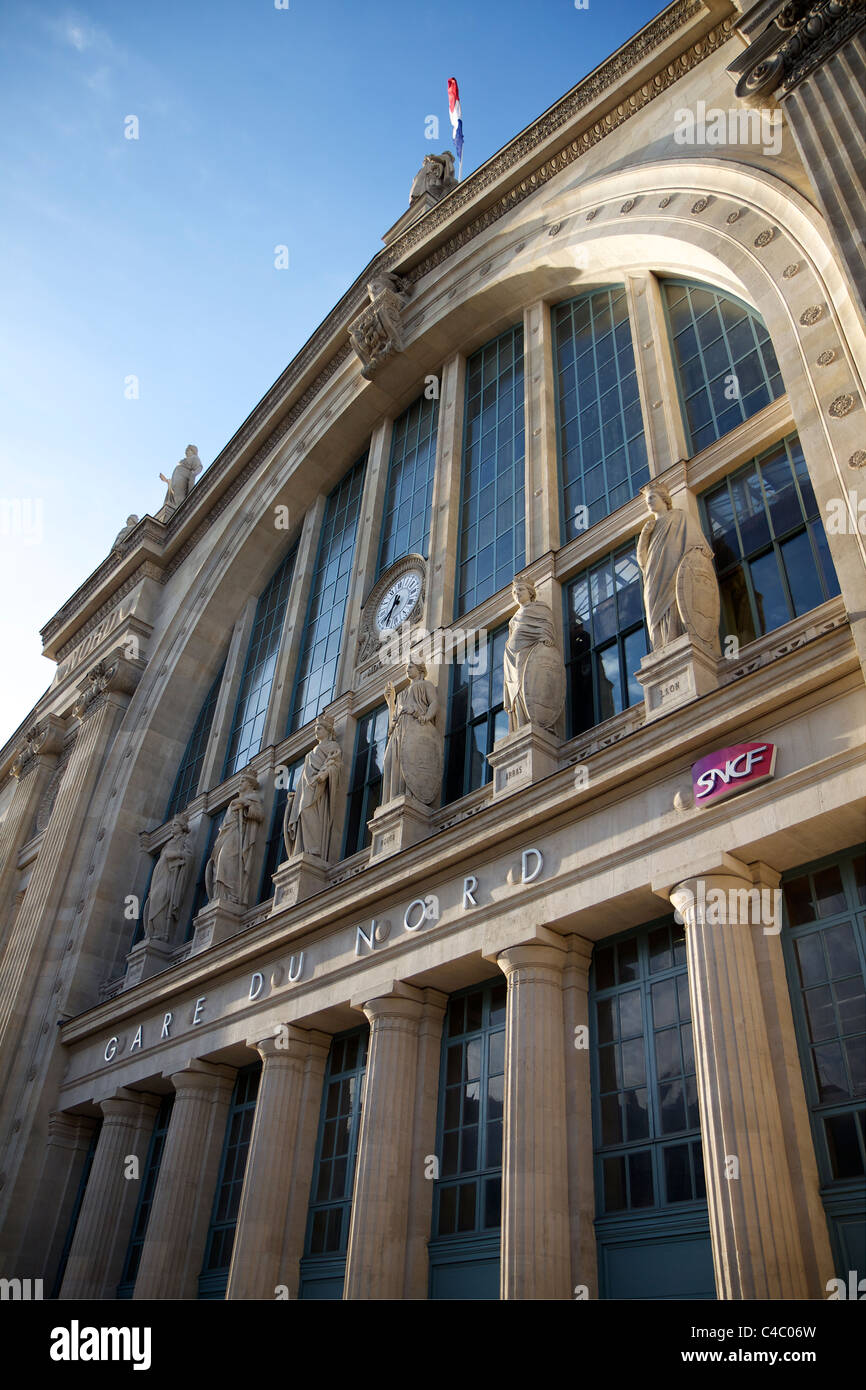 Gare du Nord Bahnhof Station Fassade, Paris, Frankreich Stockfotografie ...
