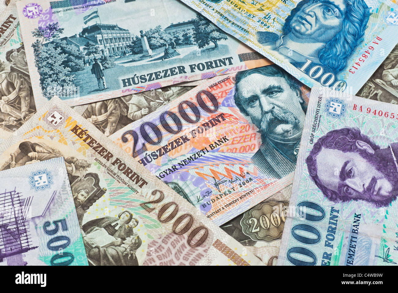 Detailansicht sind Ungarischer Forint Banknoten | Detail-Foto von ...