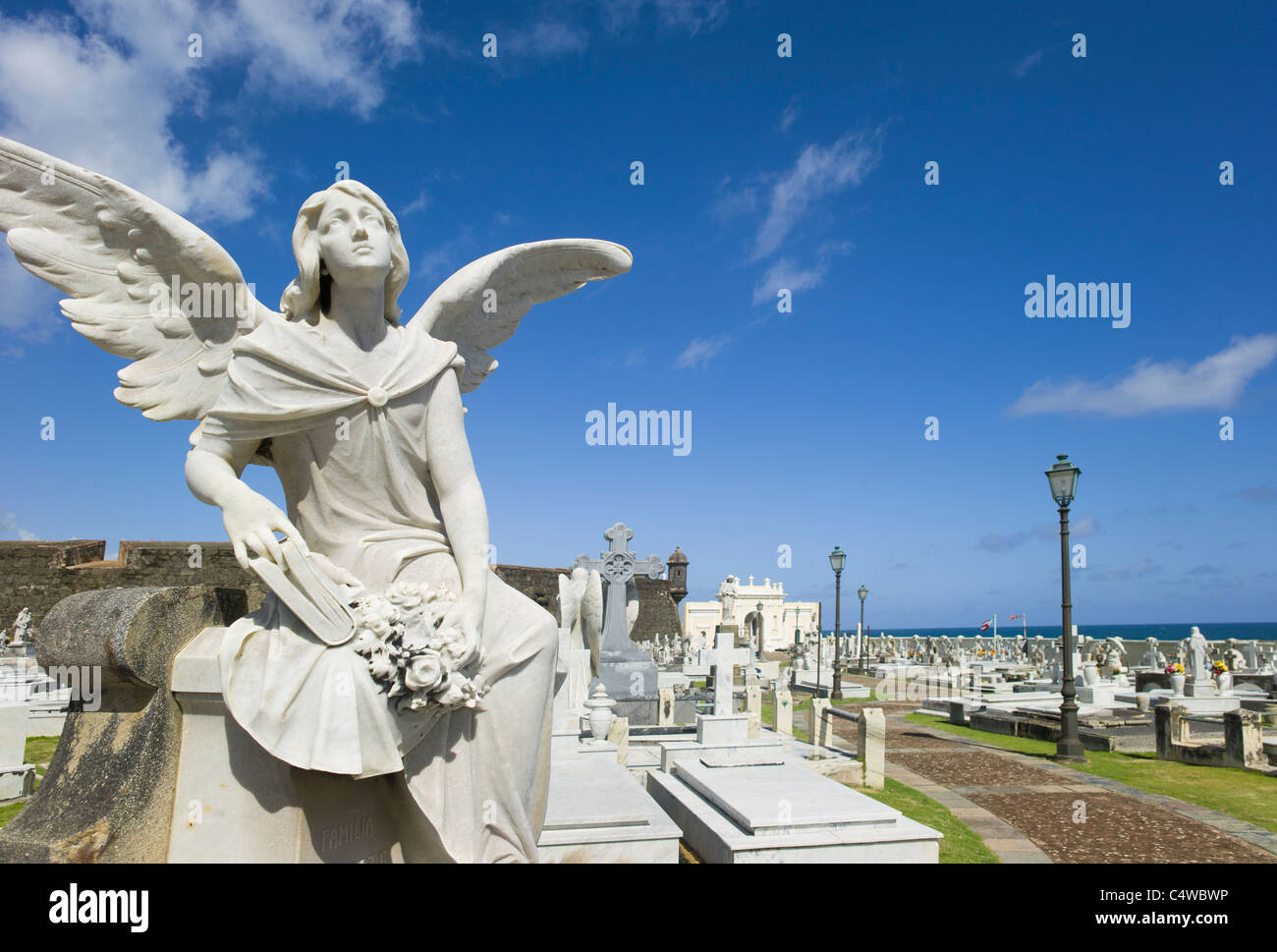 Old San Juan, Puerto Rico-Santa Maria-Magdalena-Friedhof mit El Morro ...