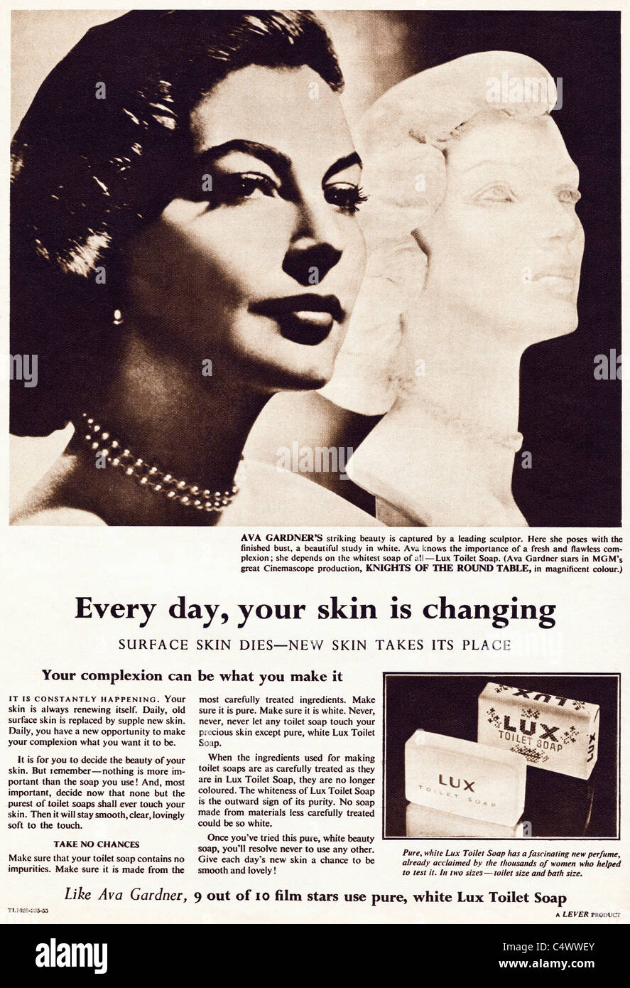 Ursprünglichen Zeit Anzeige im Magazin ca. 1954 Werbung LUX Seife mit ...