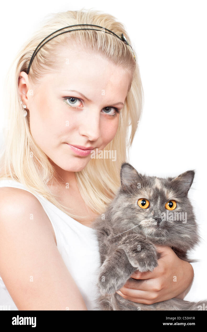Mädchen mit der katze -Fotos und -Bildmaterial in hoher Auflösung – Alamy
