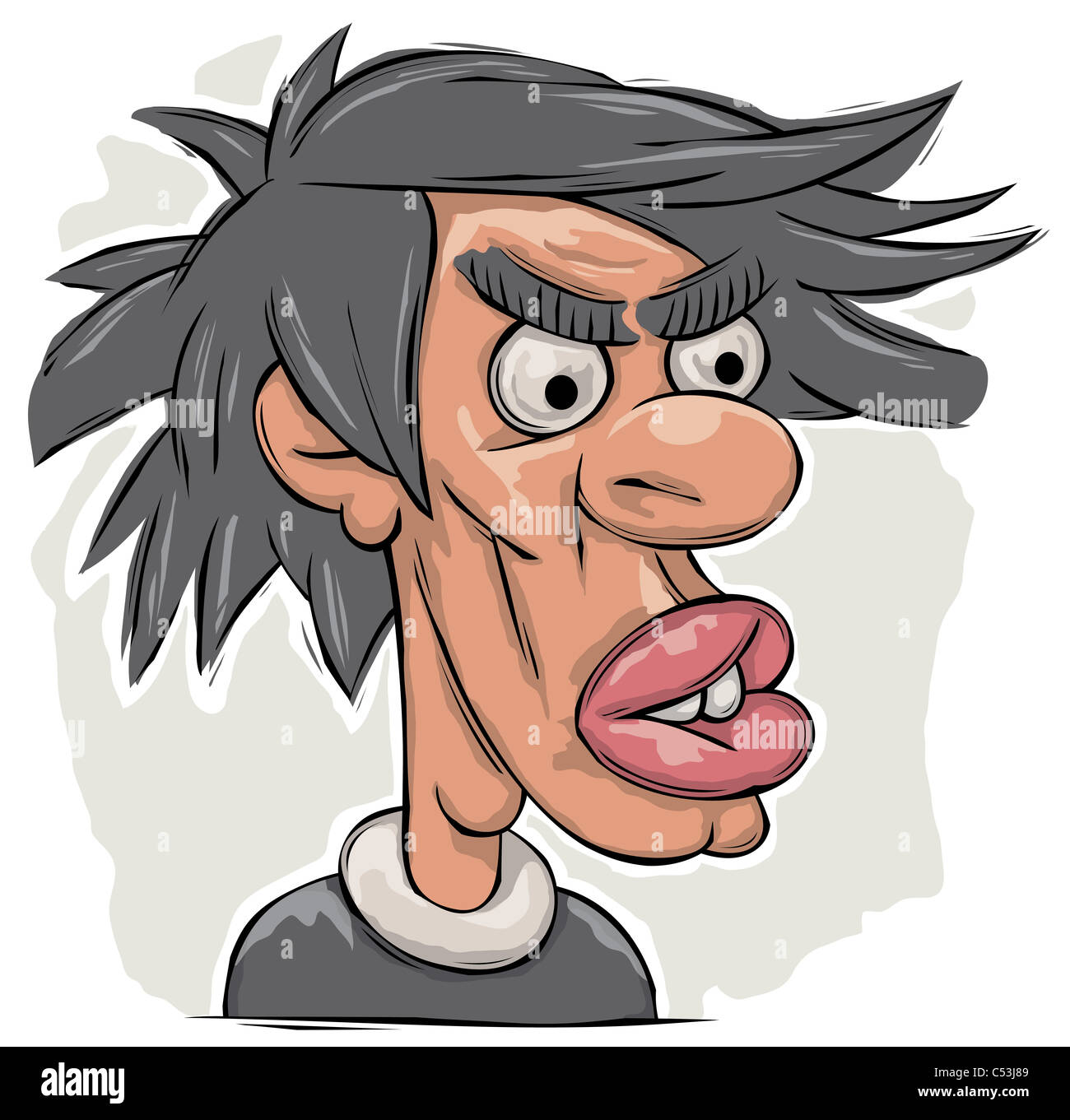 Karikatur-Portrait von ein schlampig dummer Mensch Stockfotografie - Alamy