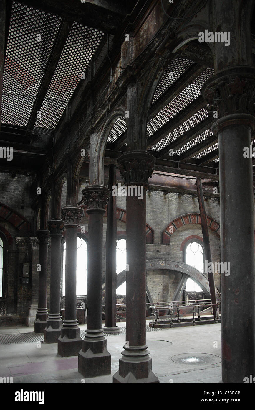 Innenraum des Vierschrötigkeit Pumpstation, gebaut in viktorianischen ...