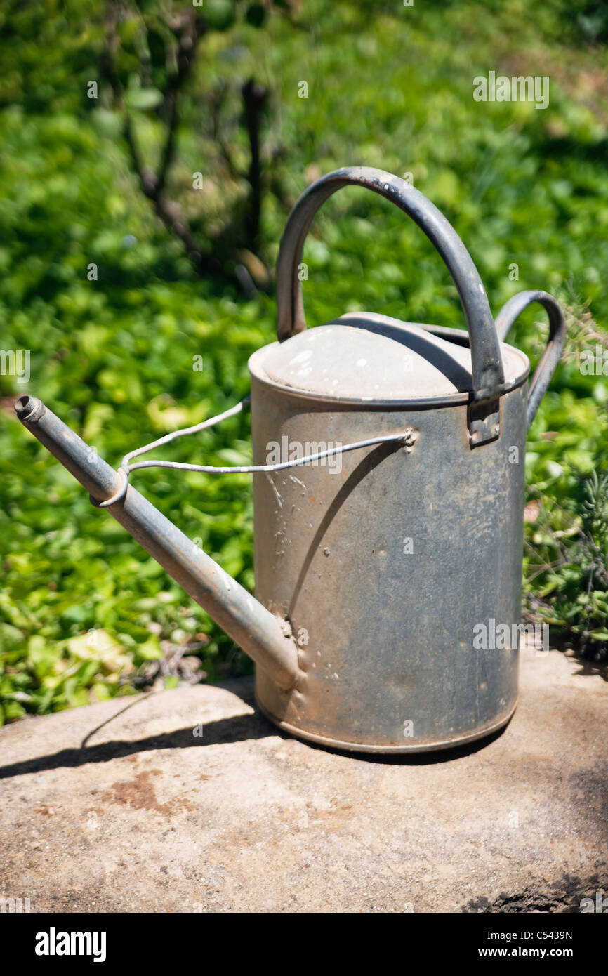 Gießkanne im Garten Stockfotografie - Alamy