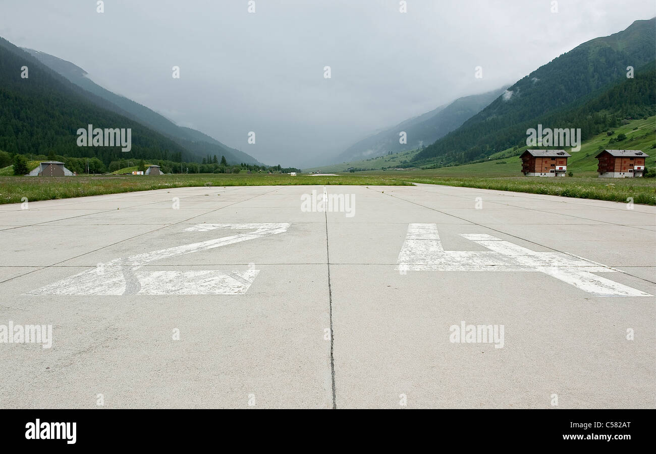 Wallis, Ulrichen, Flughafen, Militärflugplatz, der Schweiz, Europa ...