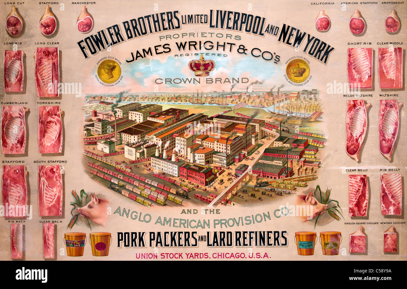 Fowler Brothers Limited Liverpool und New York. Schweinefleisch-Packer ...
