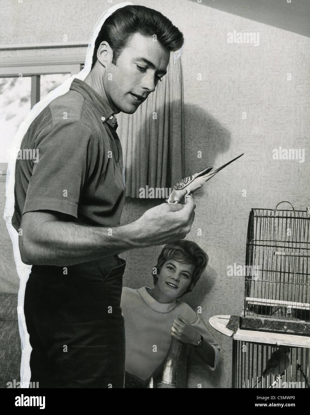 CLINT EASTWOOD mit ersten Frau Maggie an ihre home über 1958 in Los ...