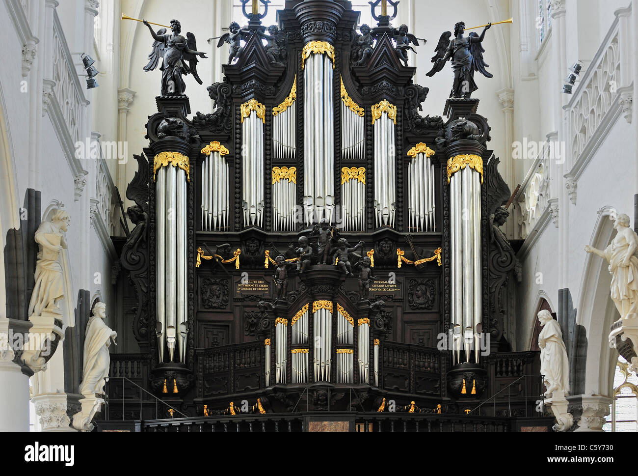 Orgel in der Kirche St. Paul in der Stadt Antwerpen, Belgien ...