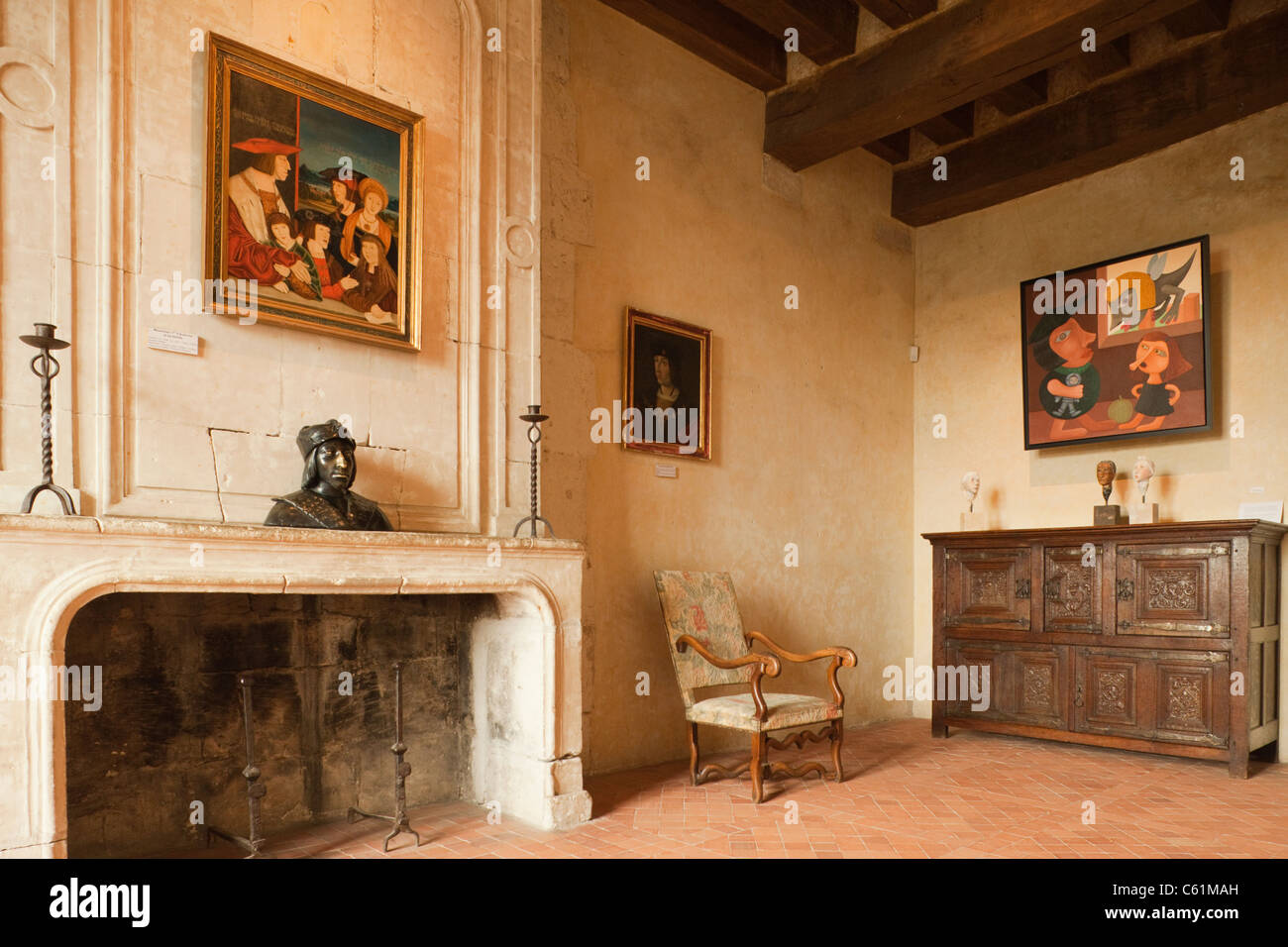 Frankreich, Indre-et-Loire, Loches, Loches Castle, die Royal Lodge, Ann der Bretagne Antechamber ...