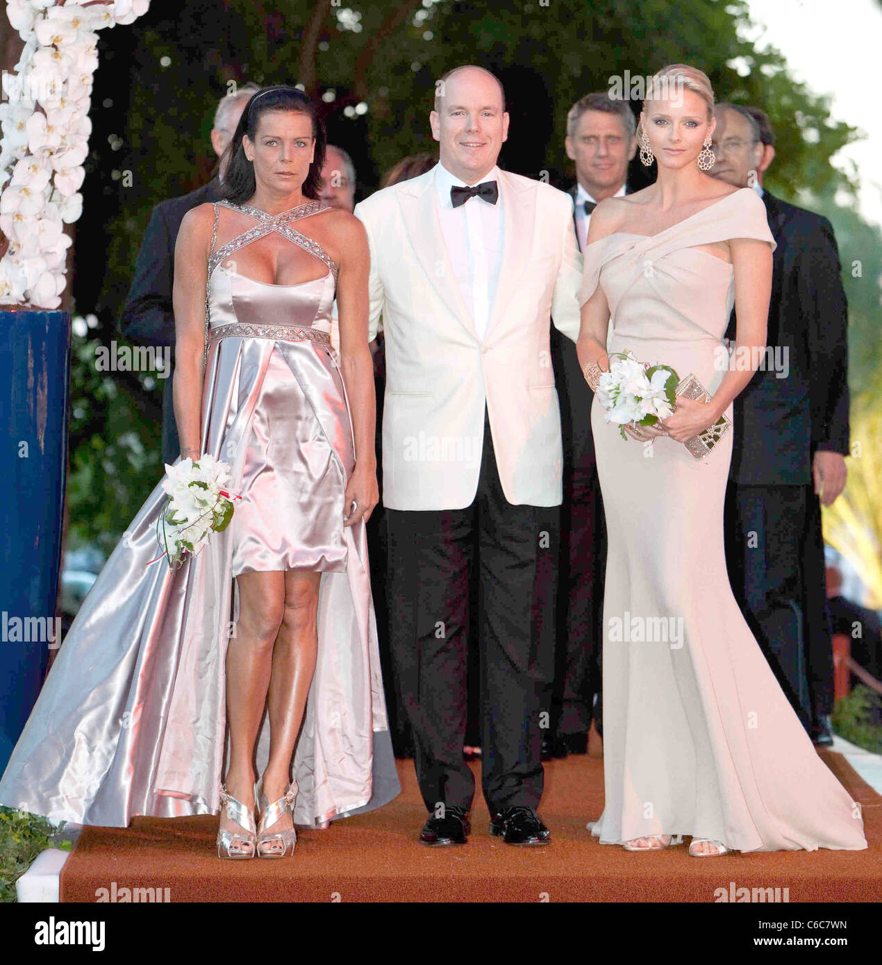 Prinzessin Stephanie, Fürst Albert II. von Monaco und seine Verlobte ...