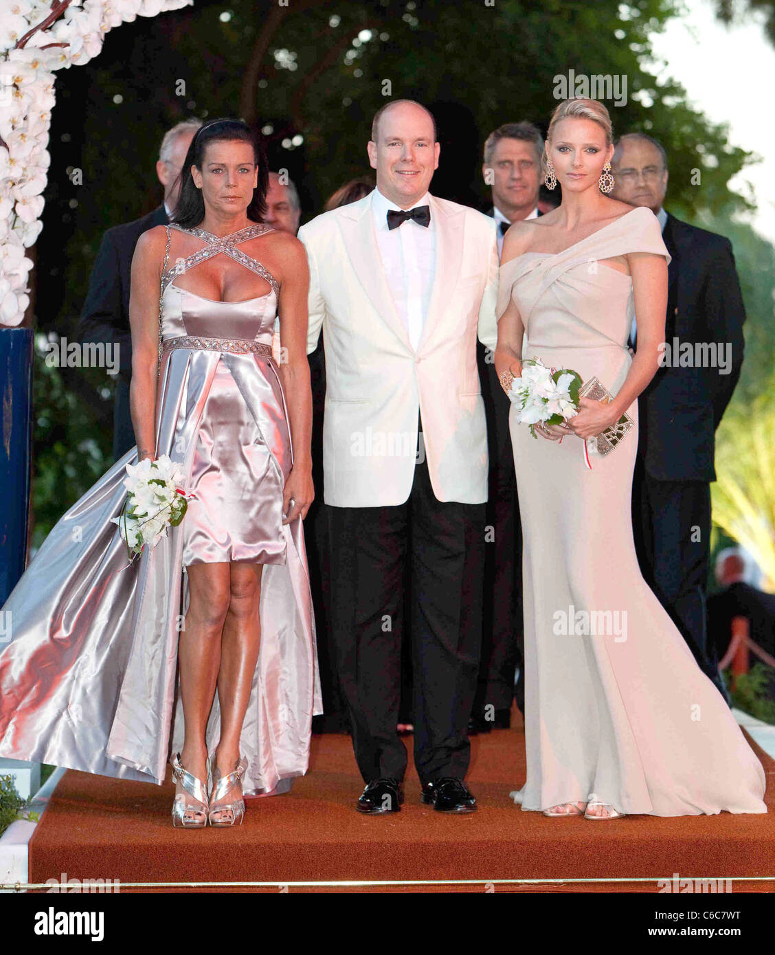 Prinzessin Stephanie, Fürst Albert II. von Monaco und seine Verlobte ...