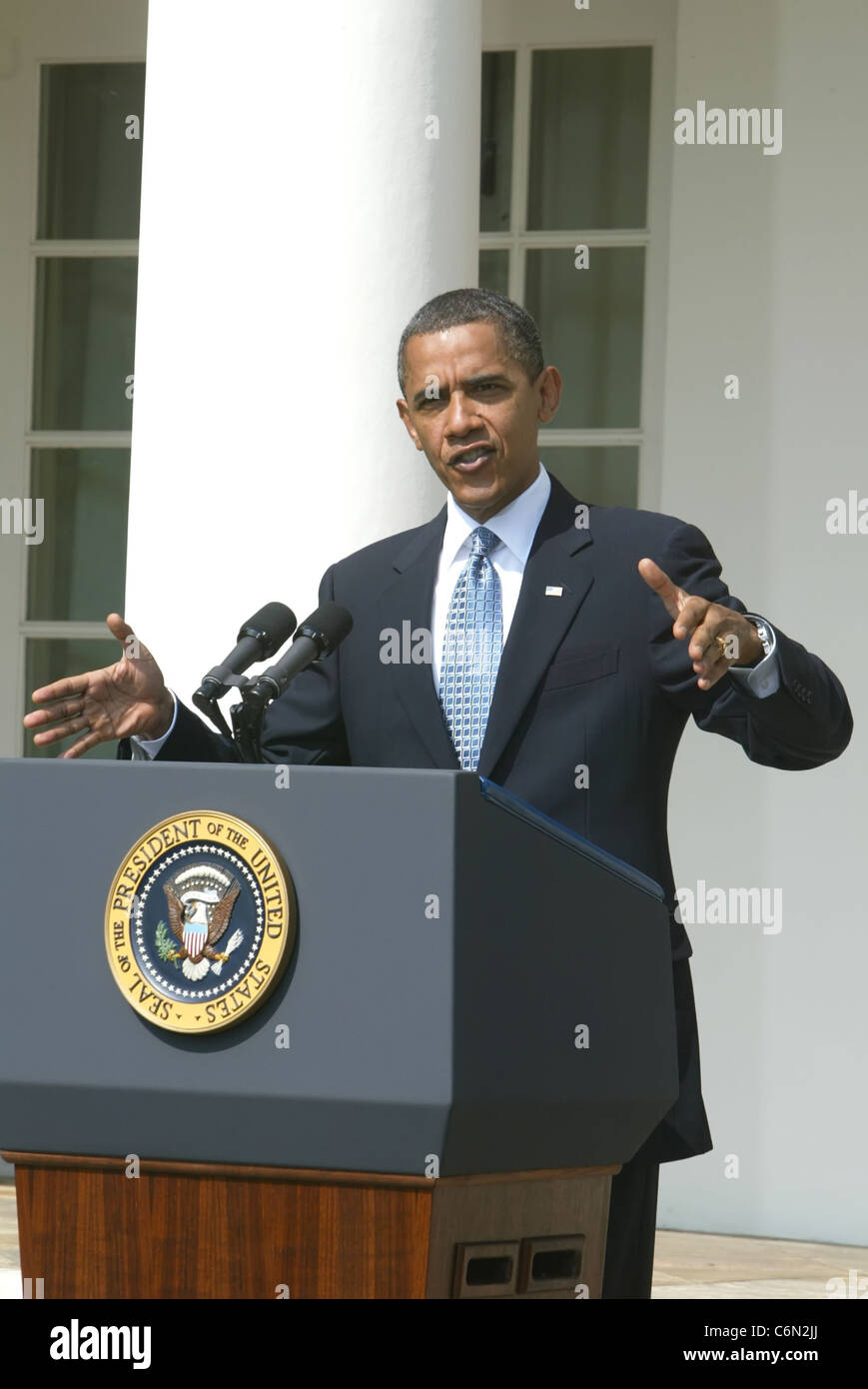 Präsident Barack Obama liefert Hinweise auf die Kappe von der BP ...