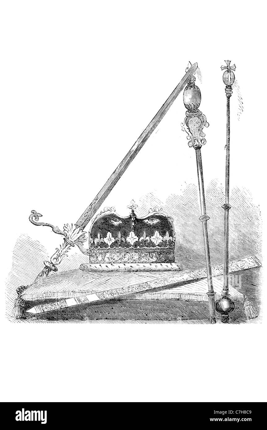 Ehrungen Scotland Scottish Ornat Kronjuwelen Zepter Sword of State ...
