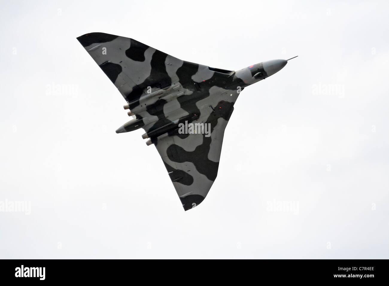 Der Avro Vulcan XH558, ein britischer Bomber aus der Zeit des Kalten ...