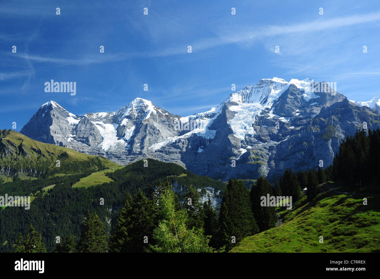 Eiger Monch Jungfrau Peaks Swiss Stockfotos und -bilder Kaufen - Alamy
