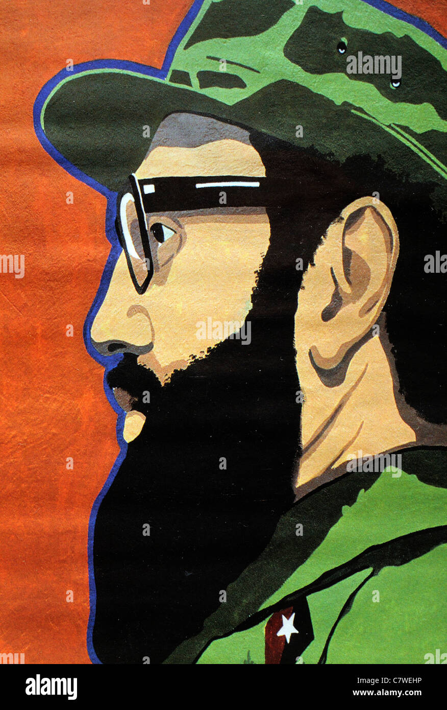 Fidel Castro Cartoon Illustration aus einer Moskau Magazin Russland ...