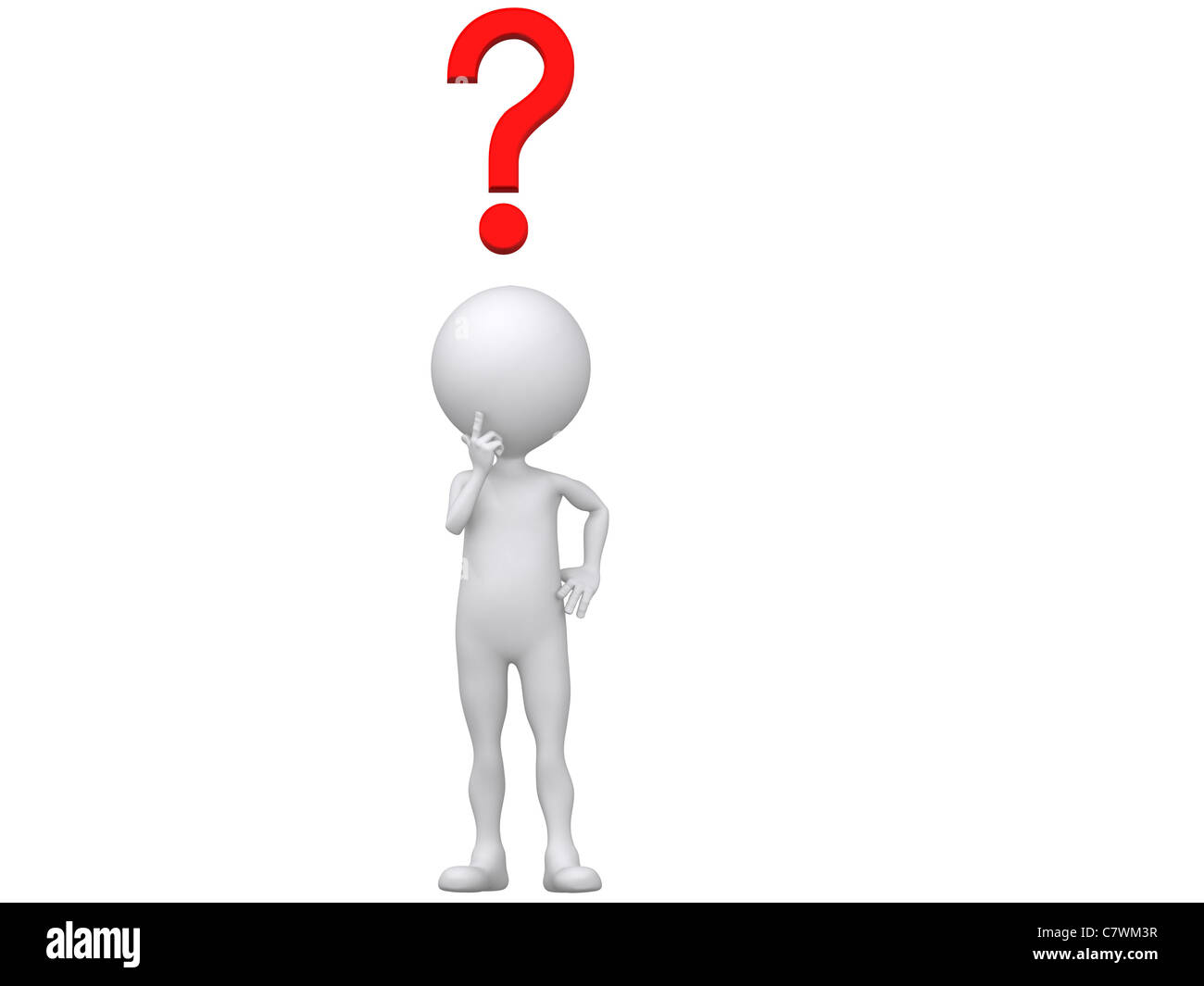3D Mensch mit einem roten Fragezeichen, 3d Illustration Stockfotografie ...