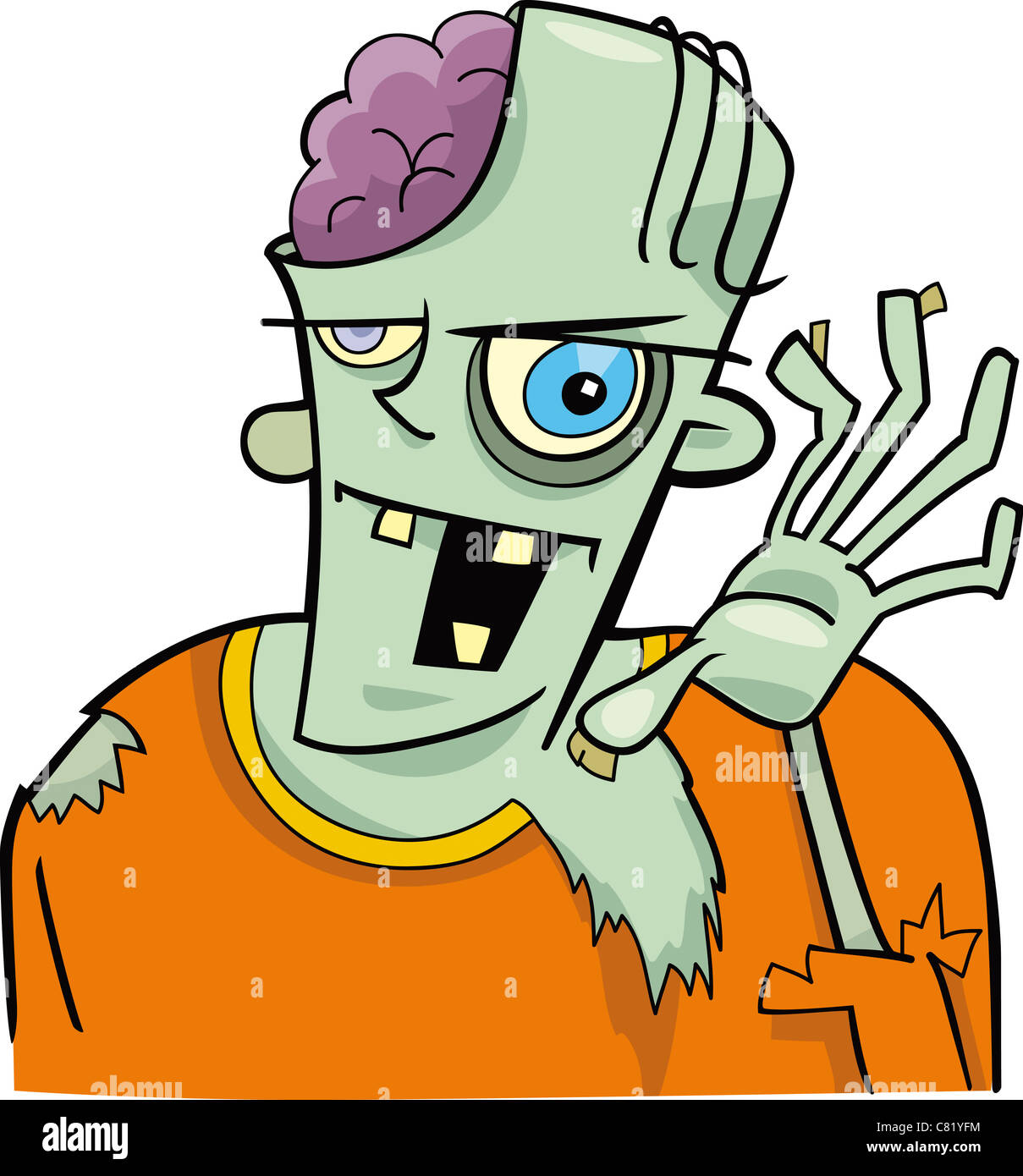 Cartoon-Illustration der lustige zombie Stockfotografie - Alamy