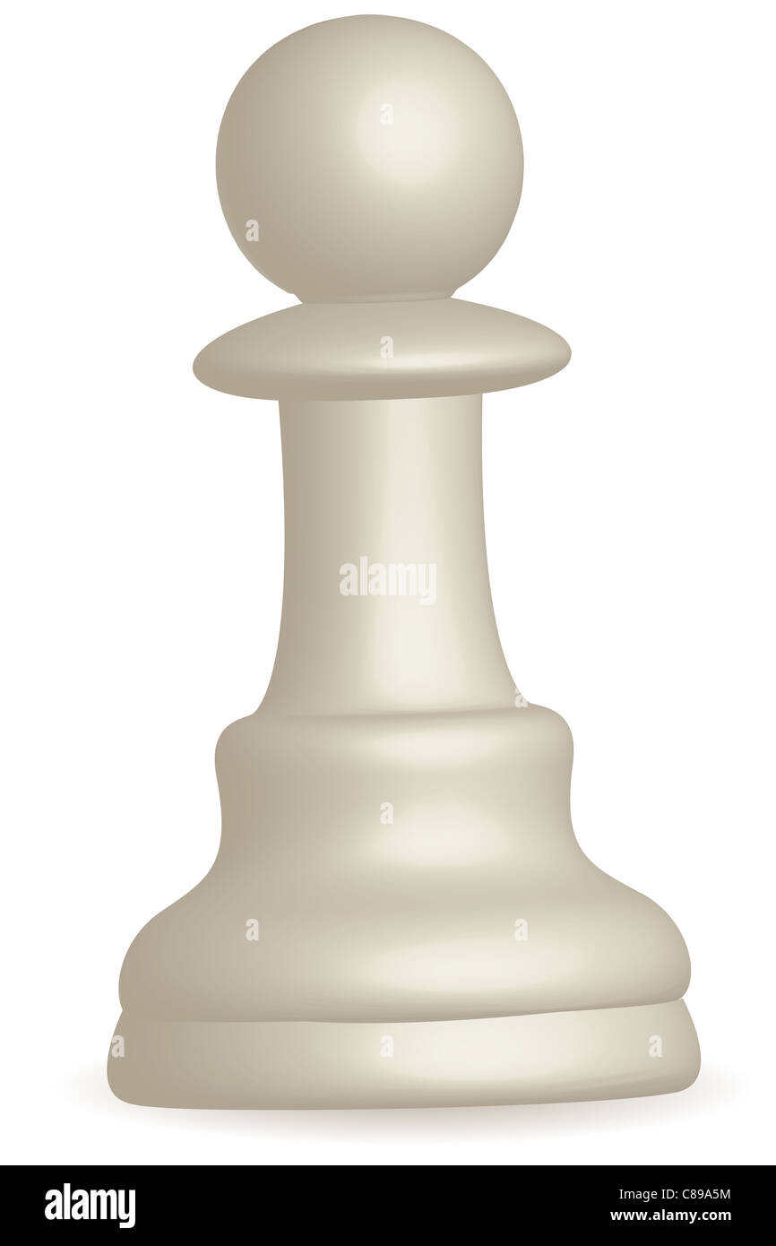 Abbildung des Schach-Bauern auf weißem Hintergrund Stockfotografie - Alamy