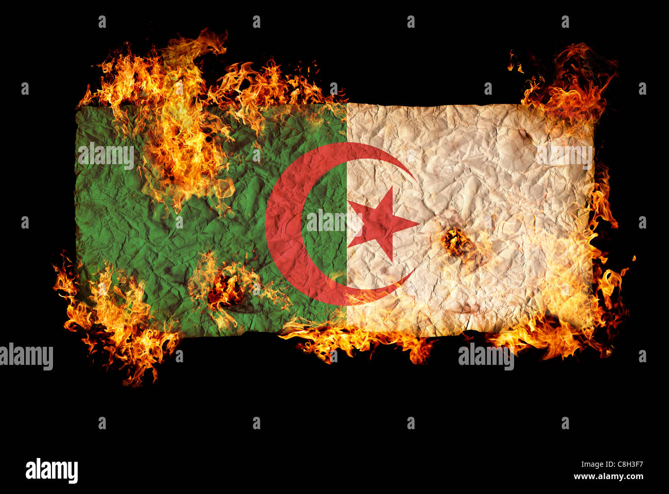 Nationale Symbole und Flagge von Algerien Stockfotografie - Alamy