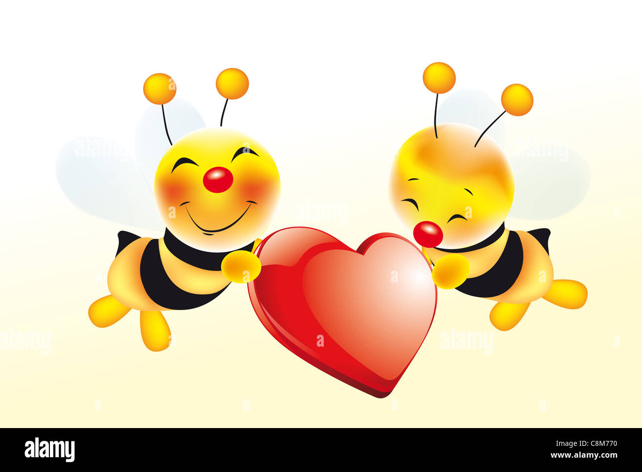 Zwei süße Bienen in der Liebe Stockfotografie - Alamy