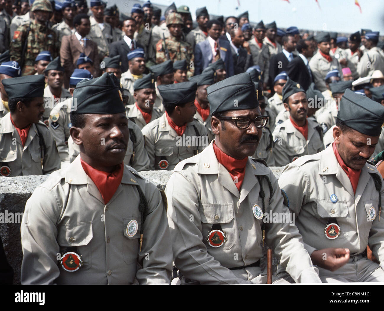 Jahrestag des Sturzes von Kaiser Haile Selassie mit Frontmännern der ...