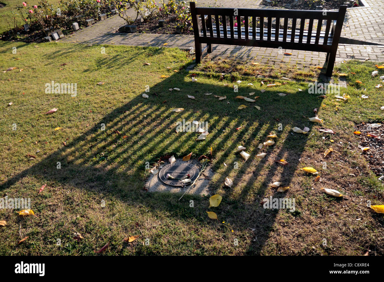 Memorial Marker, Mary Ann Nichols, ein Jack der Ripper-Opfer in der City von London Friedhof ...