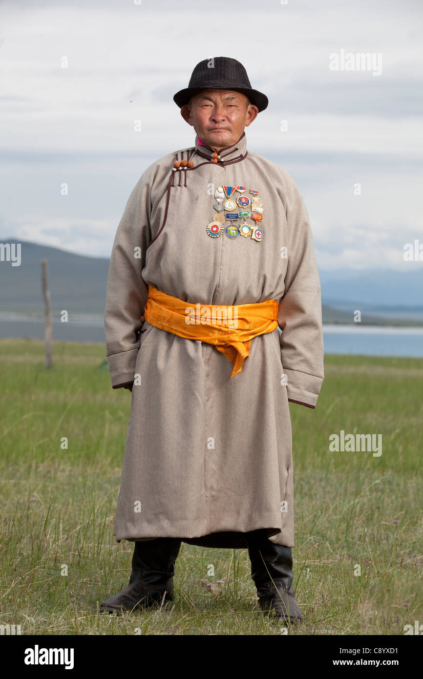 Mongolische General tragen viele Medaille, Tsagaannuur, Khövsgöl ...
