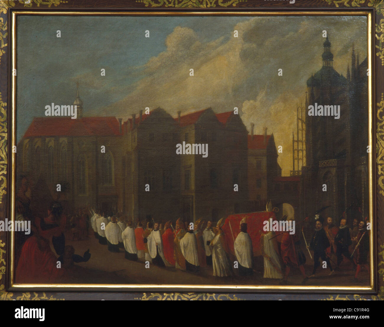 Ankunft der Reliquien des Heiligen Prokop von Sazava zur Prager Burg ...