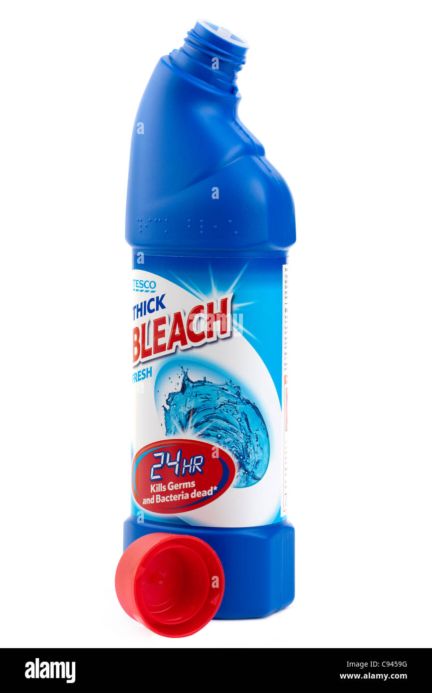 Flasche von Tesco dicken Bleichmittel Stockfotografie - Alamy