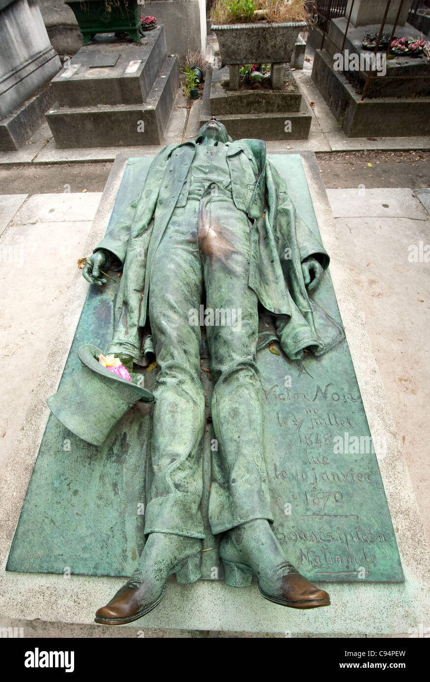 Victor Noir Grab. Friedhof Pere Lachaise in Paris Stockfotografie - Alamy
