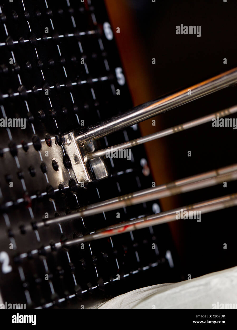 Ein Mick Applikator wird verwendet, um Radiojod Samen in eine Prostata ...